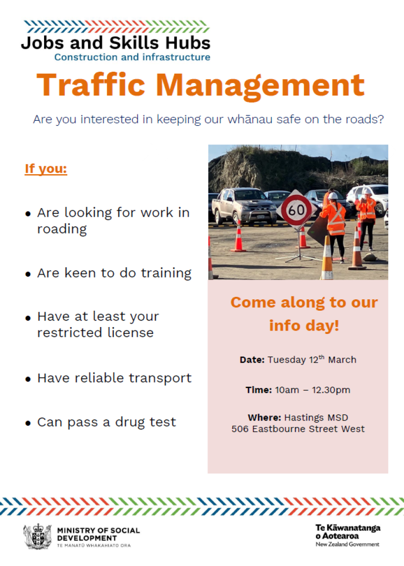 Traffic Management job - info session Hastings | Jobs and Skills Hubs